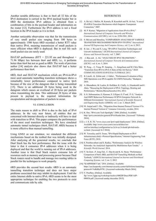 Performance Analysis of Ipv4 Ipv6 Transition Techniques | PDF