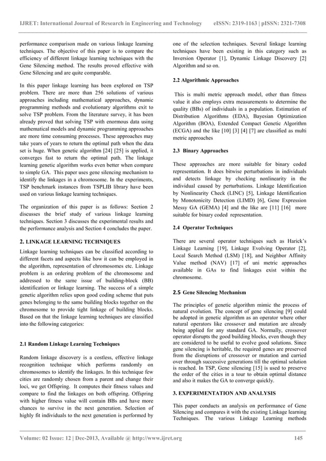 Performance analysis of linkage learning techniques | PDF | Genetics ...