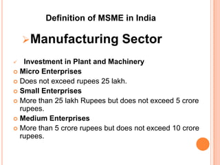 Performance analysis of msme with respect to indian | PPTX | Small and ...