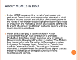 Performance analysis of msme with respect to indian | PPTX | Small and ...