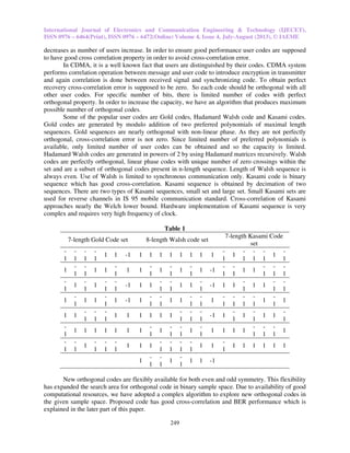 Performance analysis of new binary orthogonal codes for ds cdma communicat | PDF