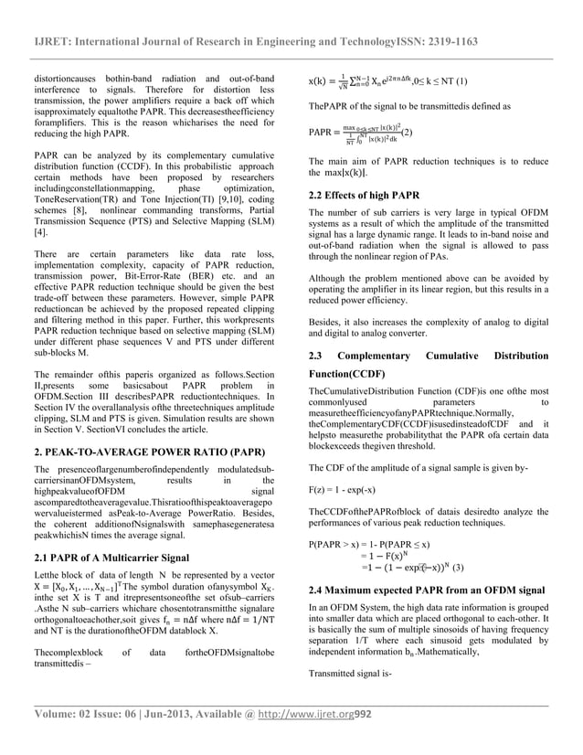 Performance Analysis Of Papr Reduction Techniques In Multicarrier