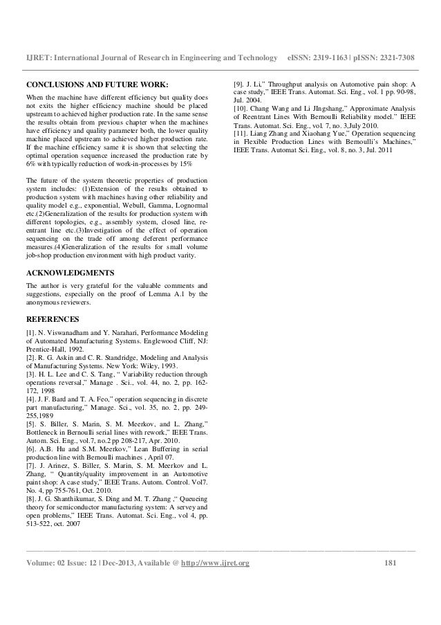 Performance analysis of production line with