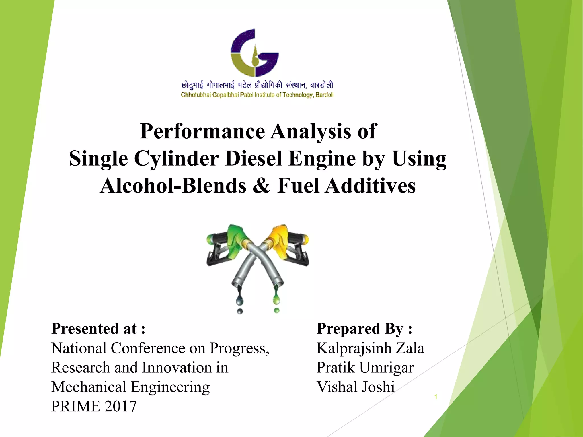 Performance analysis of single cylinder diesel engine by ethanol diesel ...