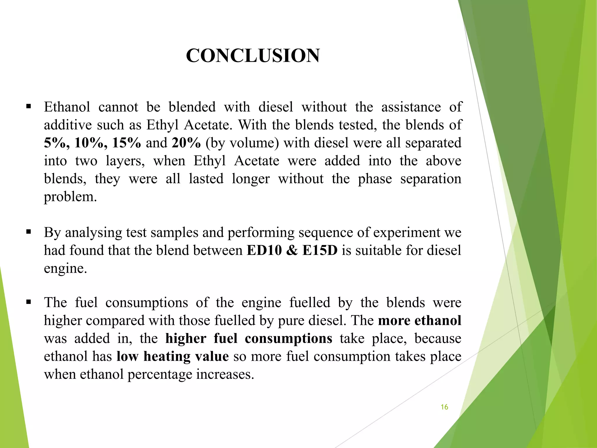 Performance analysis of single cylinder diesel engine by ethanol diesel ...