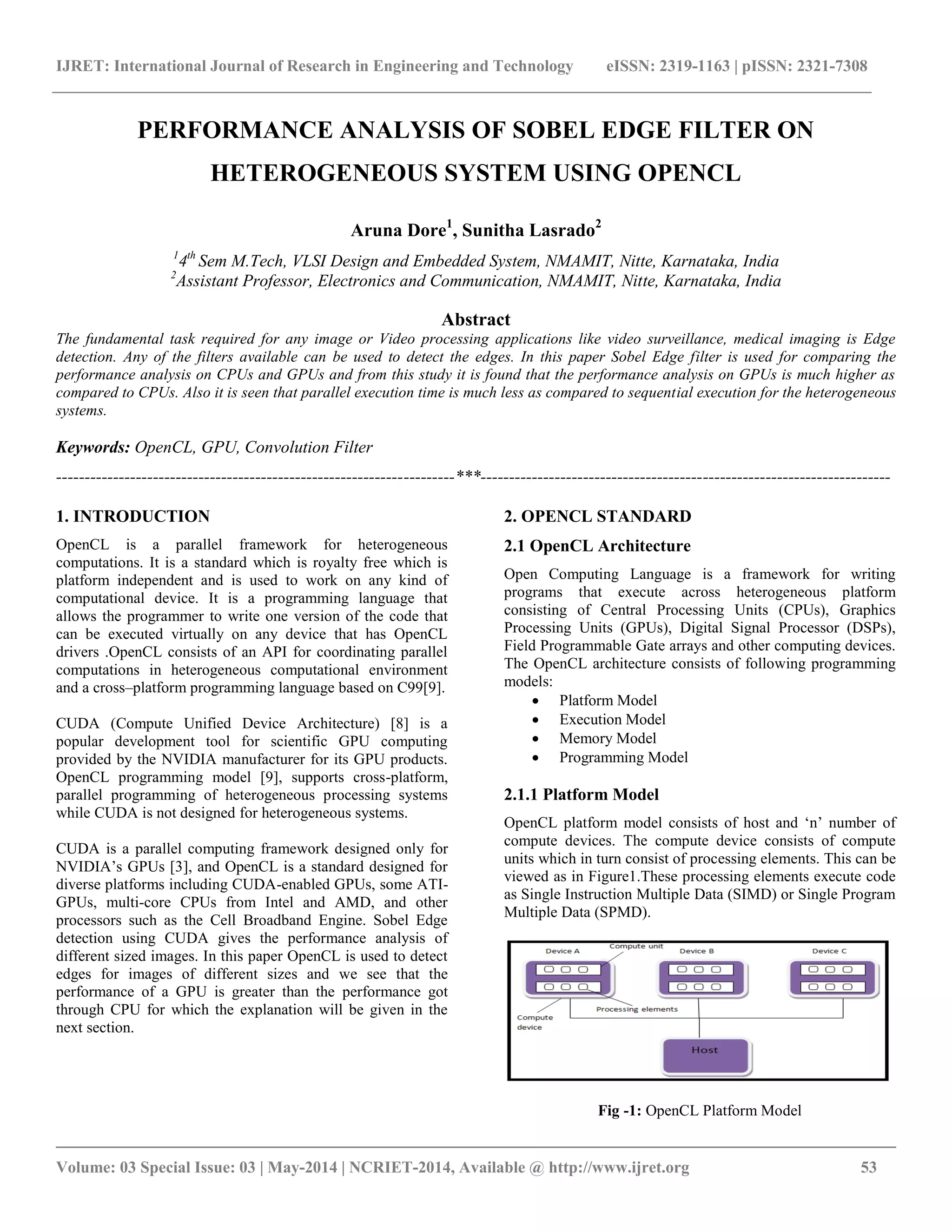 Performance analysis of sobel edge filter on heterogeneous system using ... Performance analysis of sobel edge filter on heterogeneous system using ...