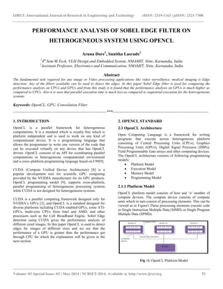 Performance analysis of sobel edge filter on heterogeneous system using opencl | PDF