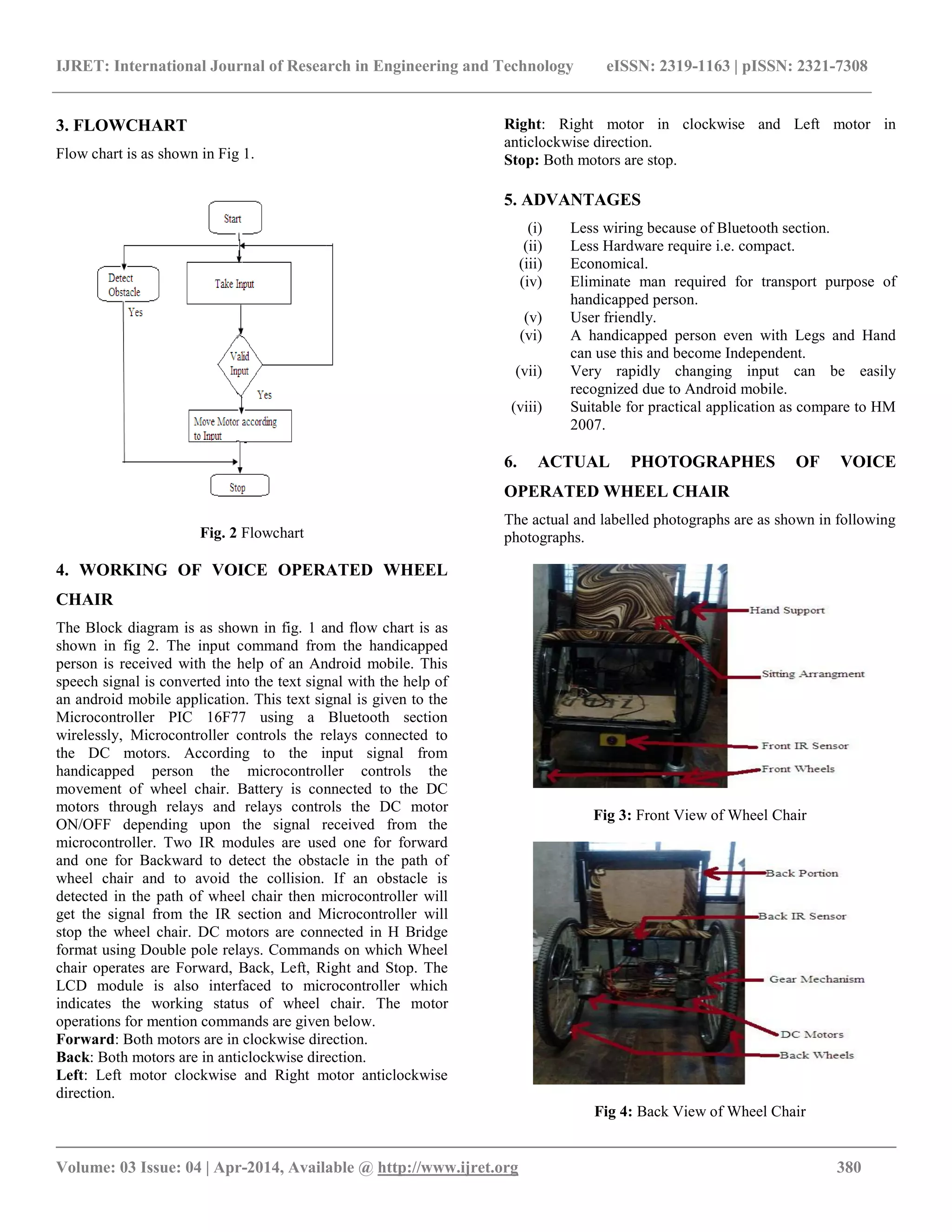 Performance analysis of voice operated wheel chair | PDF