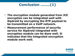 Performance analysis vo_ip_client_integrated_encryption_module11a | PPT