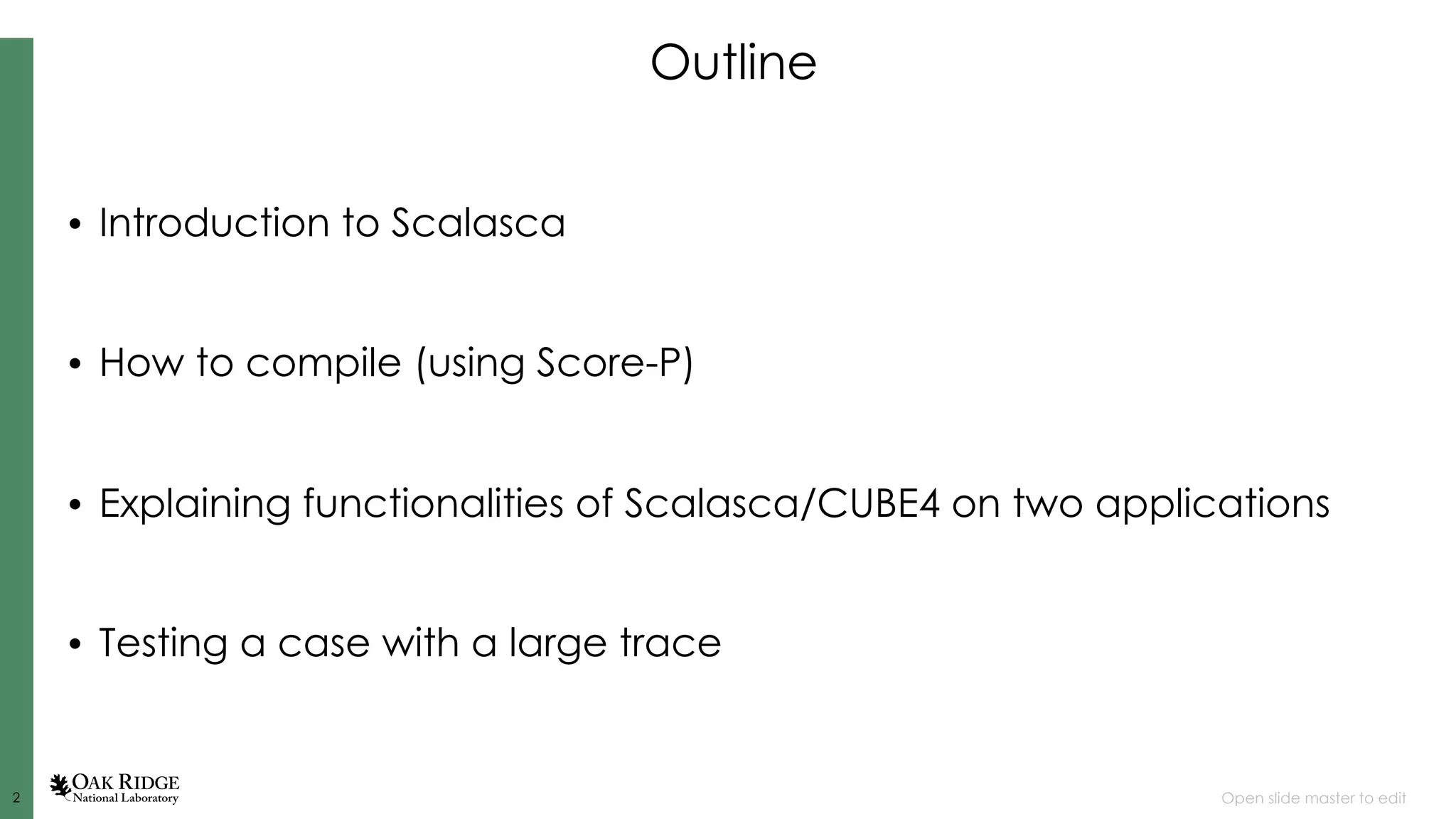 Performance Analysis With Scalasca On Summit Supercomputer Part I Ppt