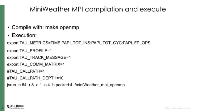 Performance Analysis with TAU on Summit Supercomputer, part II | PPT