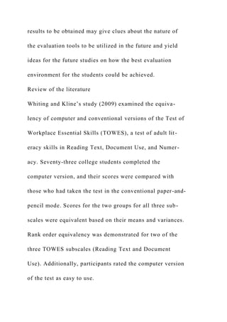 Performance and duration differences between onlineand paper.docx