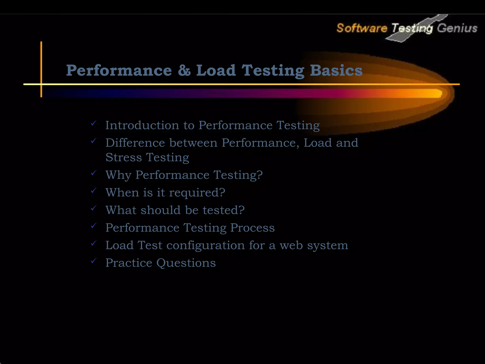 Performance And Load Testing Ppt Web Development Internet