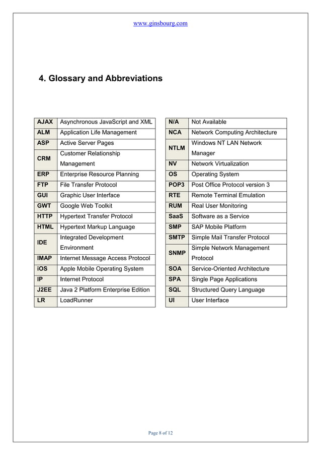 Ginsbourg.Com - Performance and load test script template 1.2 | PDF