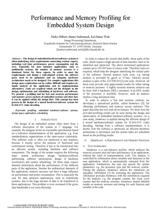 Performance and memory profiling for embedded system design | PDF