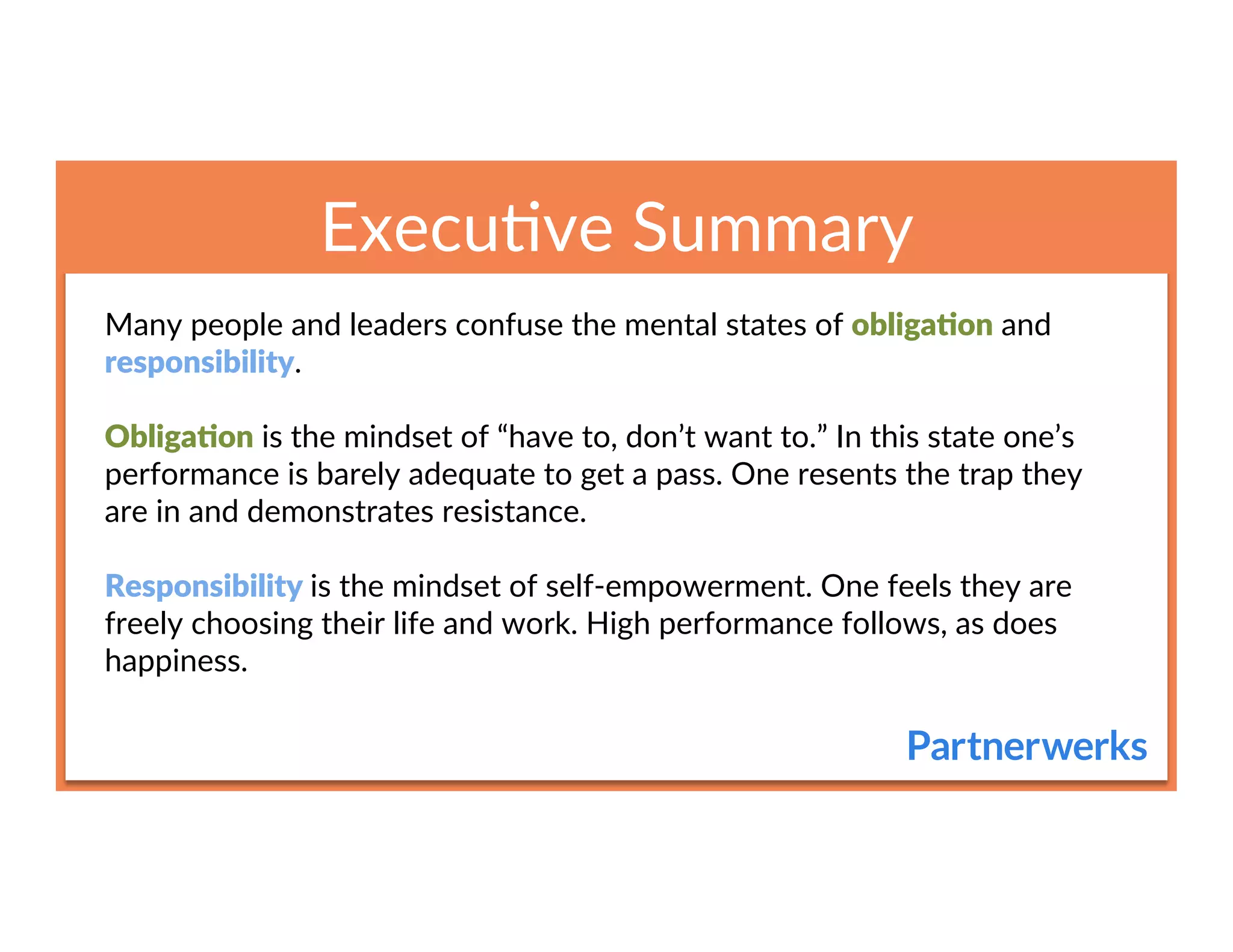 Performance and the obligation mindset | PDF