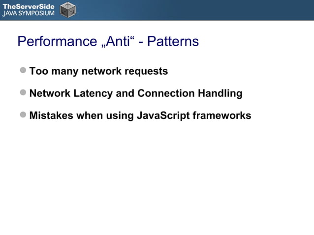 Performance anti patterns in ajax applications | PPT