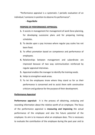 Performance appraisal | DOCX