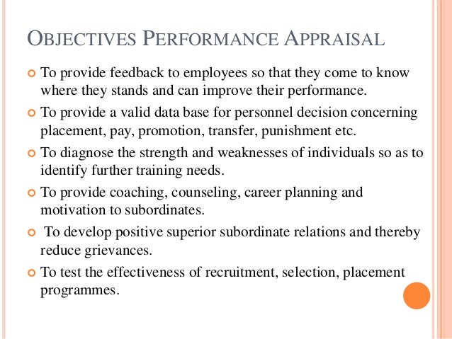 Performance appraisal