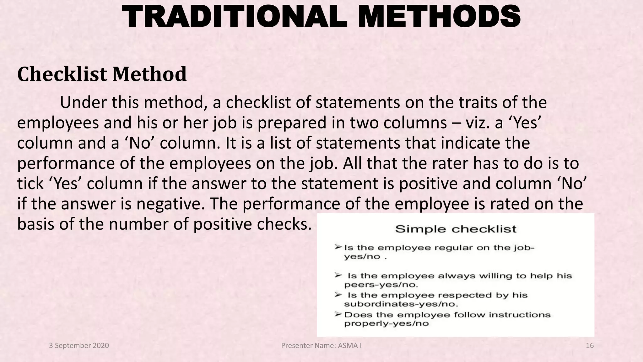 Performance appraisal - Meaning - Elements or Process - Methods. or ...