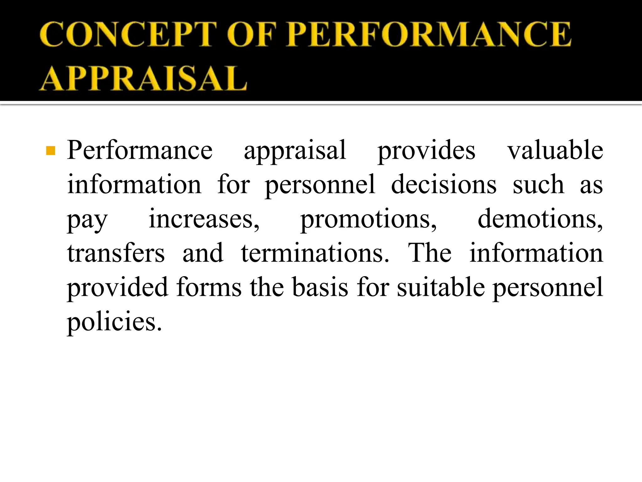 PERFORMANCE APPRAISAL PRESENTATION...... | PPT