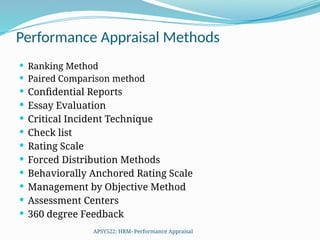 Performance Appraisal performance appraisal, purposes & measures.pptx