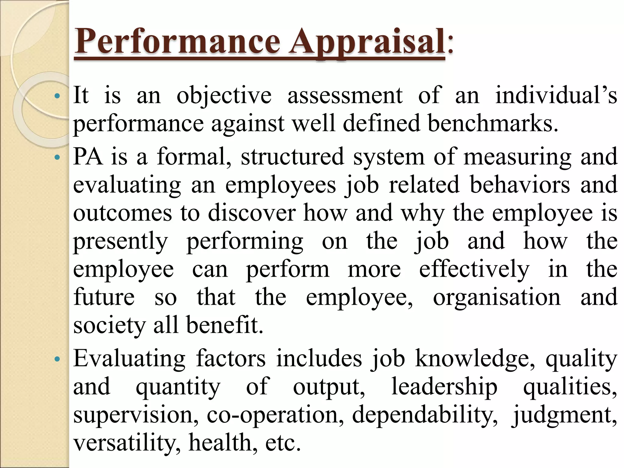 Performance appraisal (HRM)BBA 3rd sem | PPT