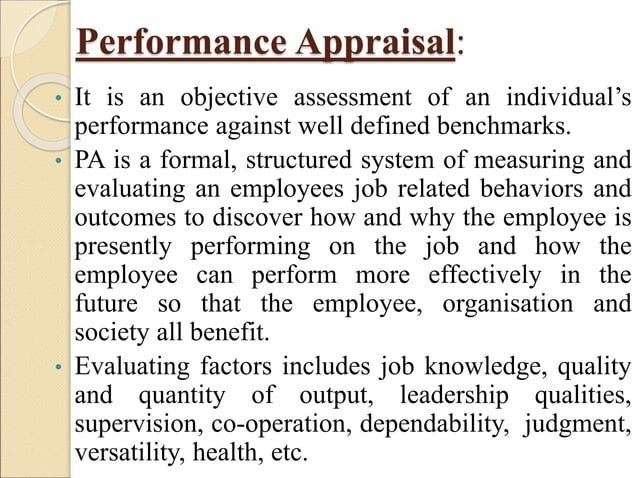 Performance appraisal (HRM)BBA 3rd sem | PPT