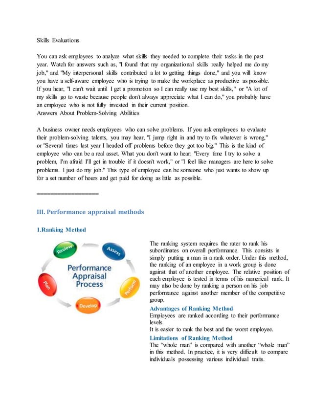 Performance appraisal answers | DOCX