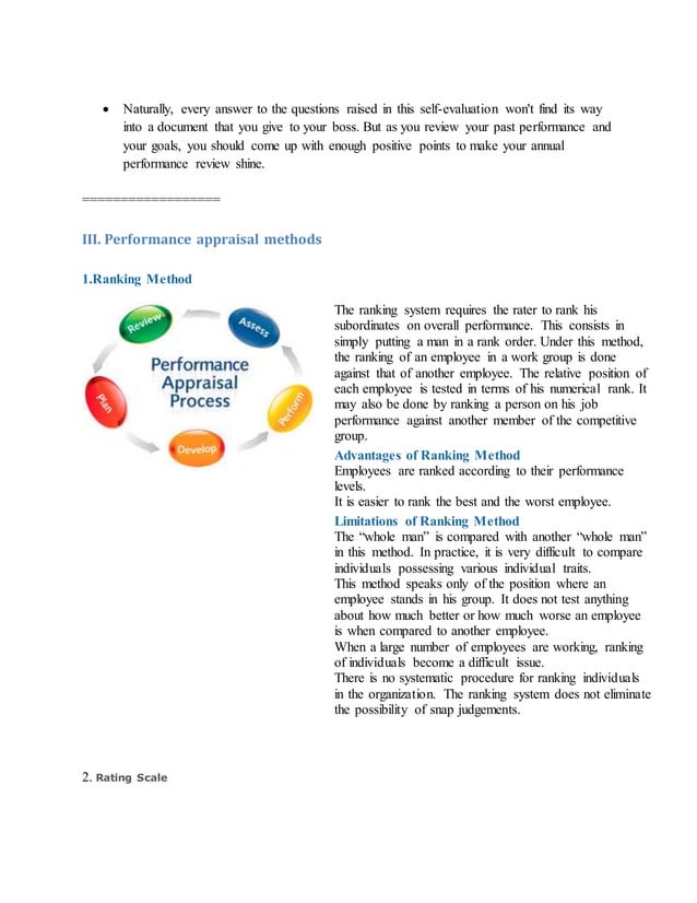 Performance appraisal answers examples