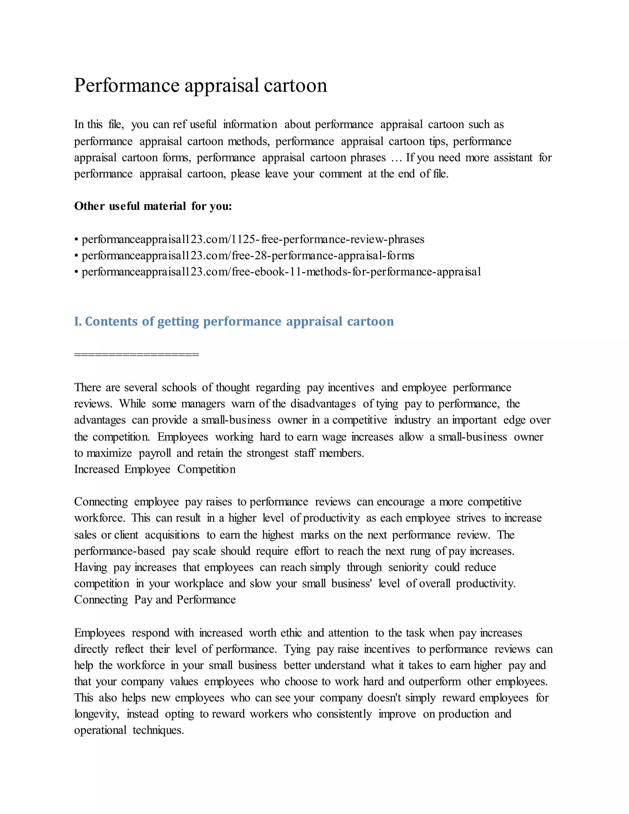 Performance appraisal cartoon | DOCX