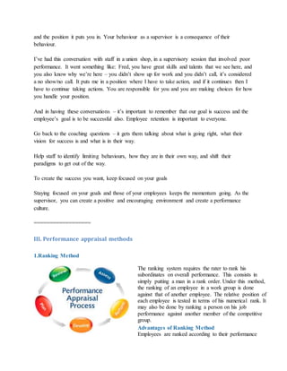 Performance appraisal comments by employee | DOCX