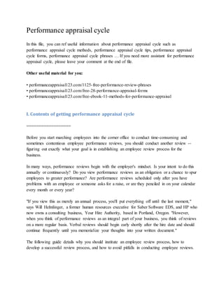 Performance appraisal cycle | DOCX