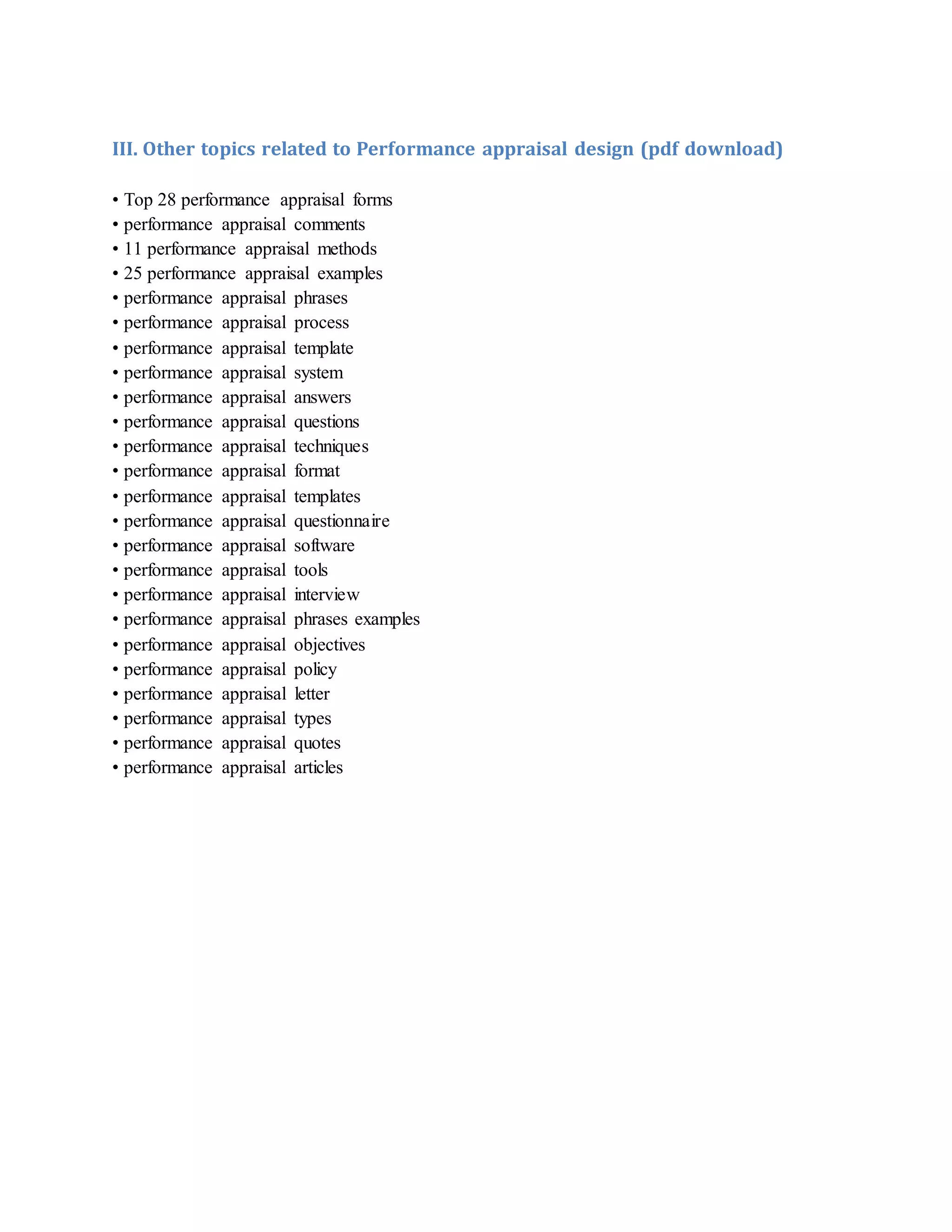 Performance appraisal design | DOCX