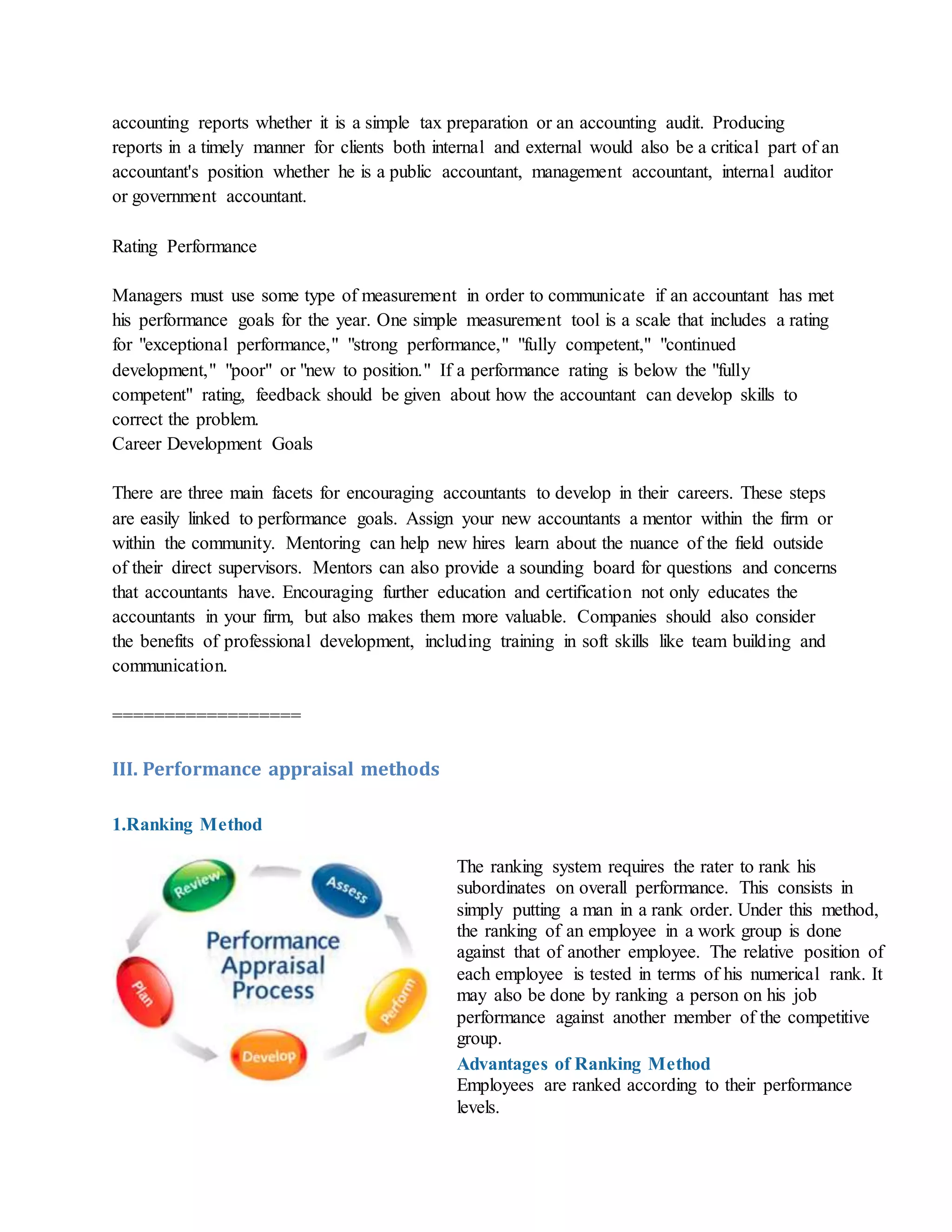 Performance appraisal for accountants | DOCX