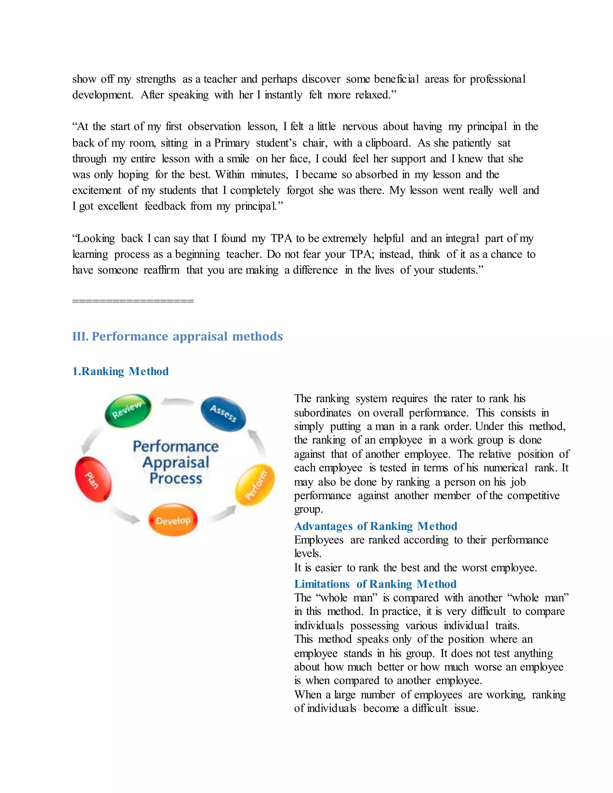 Performance appraisal for teachers | DOCX