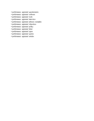 Performance appraisal instrument | DOCX