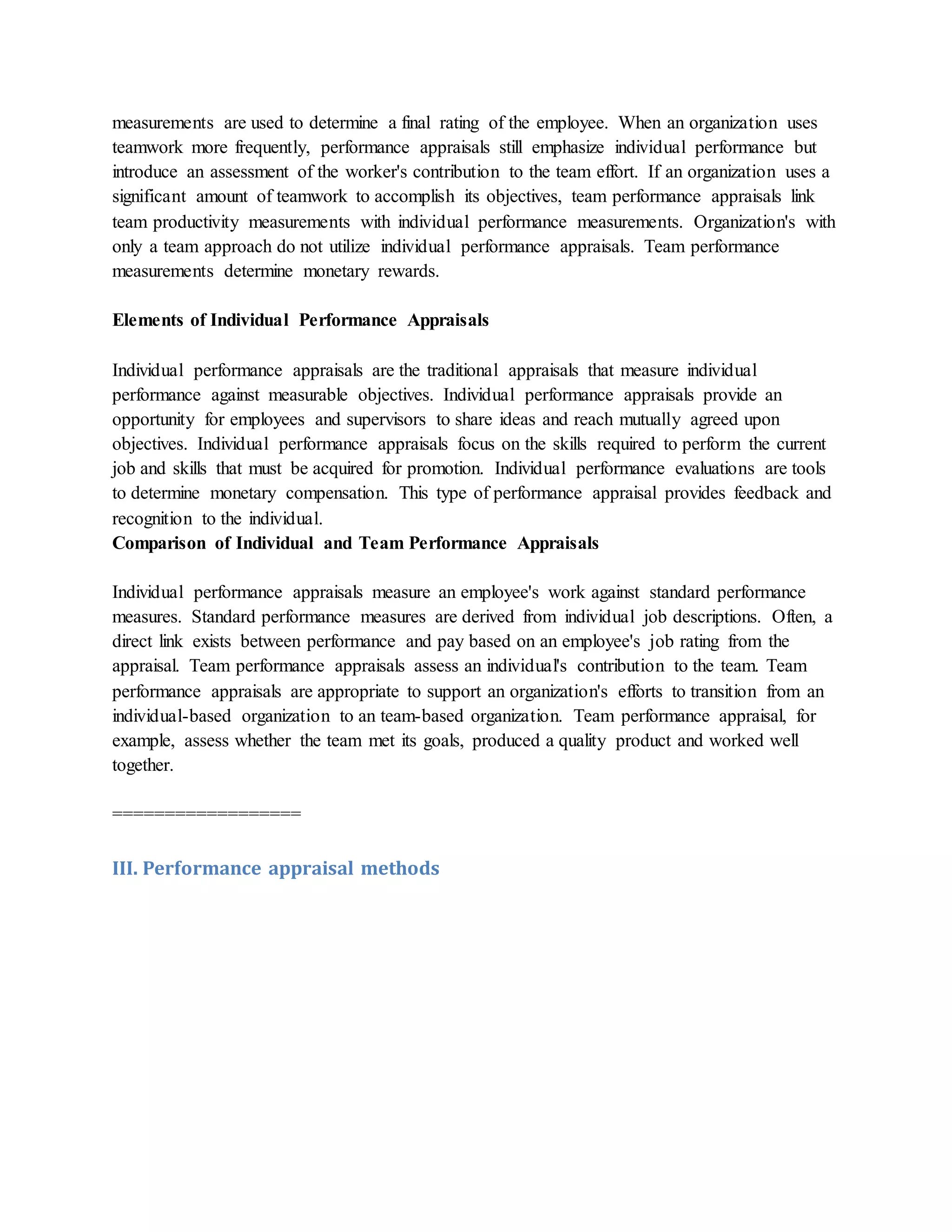 Performance appraisal introduction | PDF