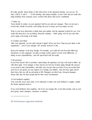 Performance appraisal meeting | PDF