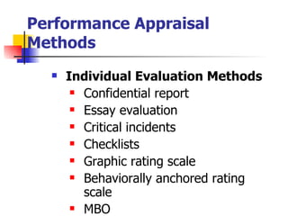 Performance appraisal methods | PPT