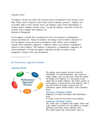 Performance appraisal phrases examples | DOCX