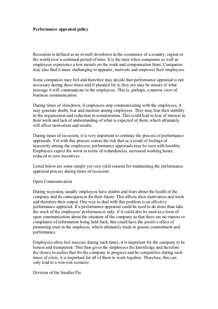 Performance Appraisal Policy Template - prntbl.concejomunicipaldechinu.gov.co