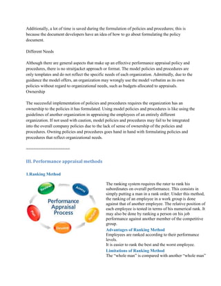 Performance appraisal policy sample | DOCX