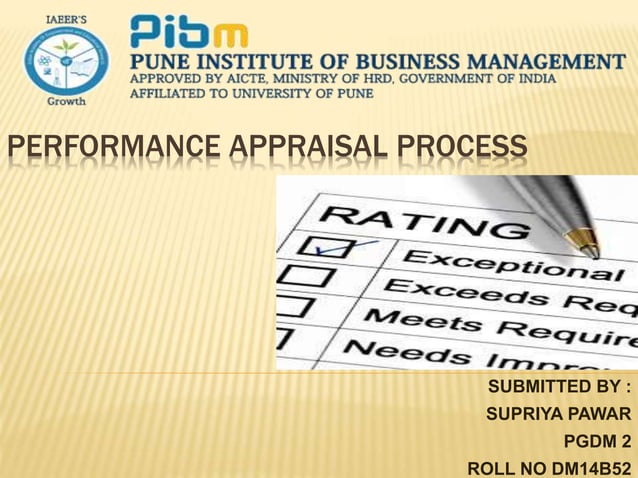 Performance appraisal process | PPTX | Human Resources | Business