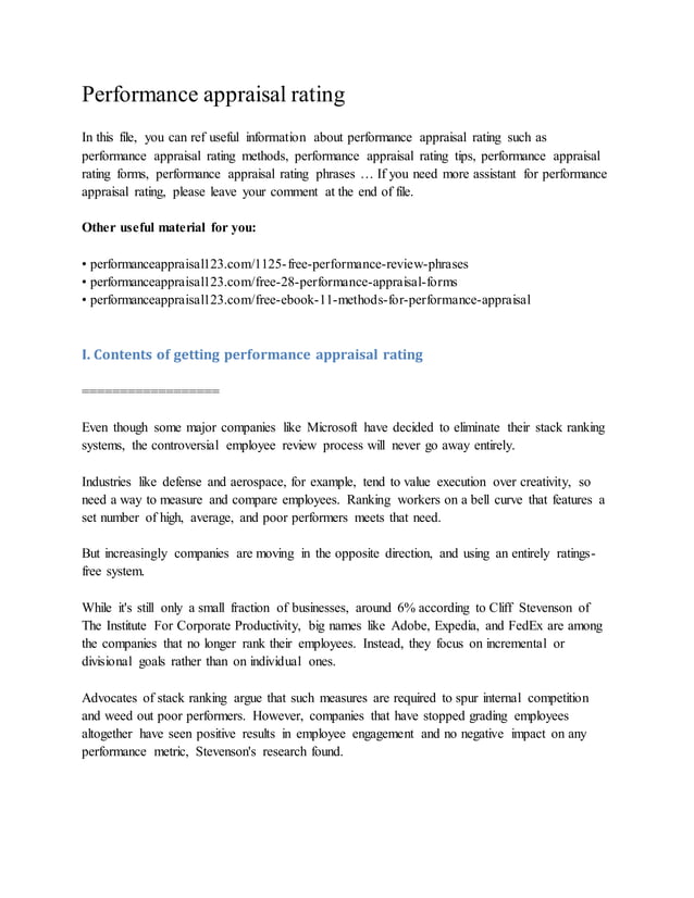 Performance appraisal rating | DOCX