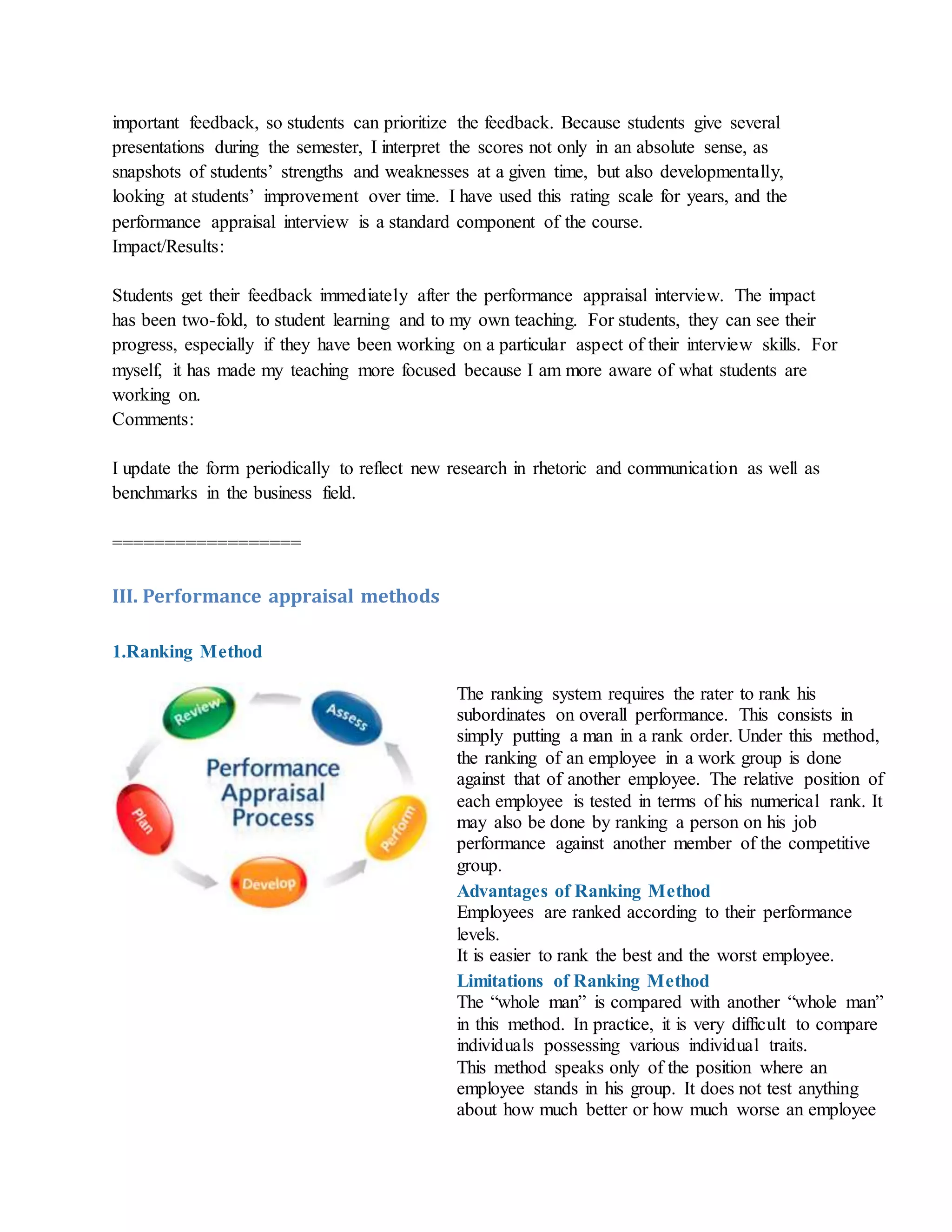 Performance appraisal rating scale examples | DOCX | Resume Writing and ...