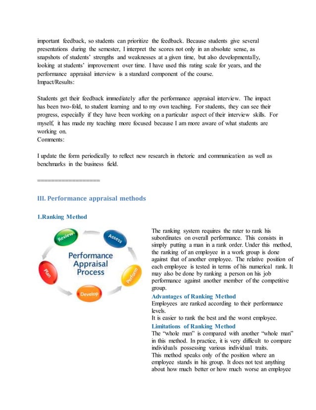 Performance appraisal rating scale examples | PDF