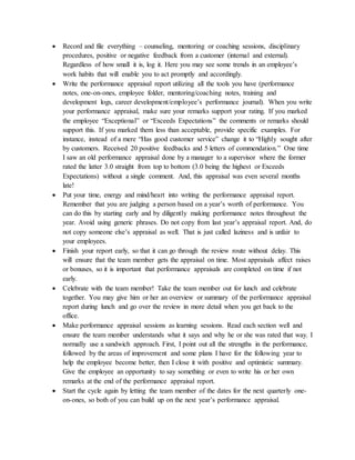 Performance appraisal report sample | DOCX