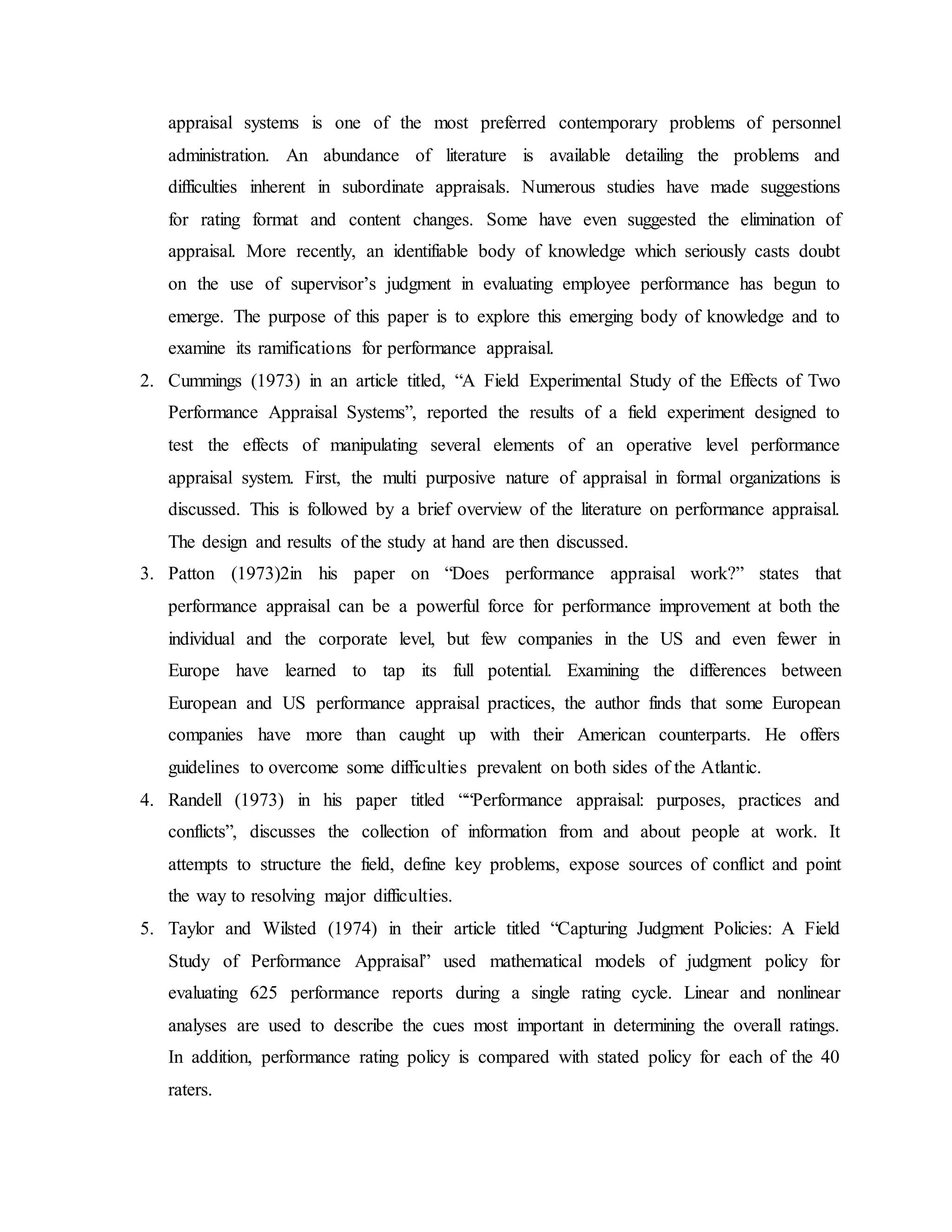 Performance appraisal research design | DOCX