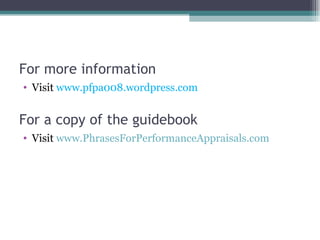 Performance Appraisals Ultimate Guide Ppt
